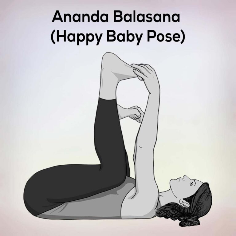 Ananda balasana Happy Baby Pose Step benefit precaution- nexoy