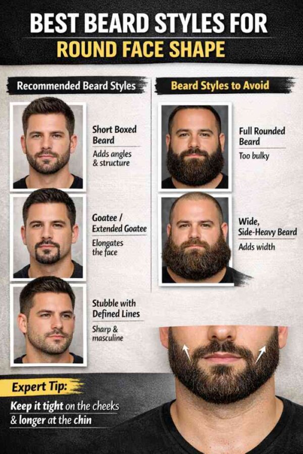 Men’s Round Face Shape Guide: Best Haircut & All Style - Nexoye