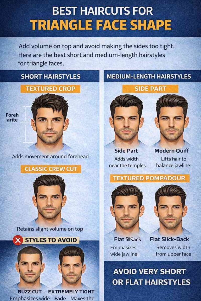 Mens Triangle Face Shape Guide: Best Haircut & All Style - Nexoye